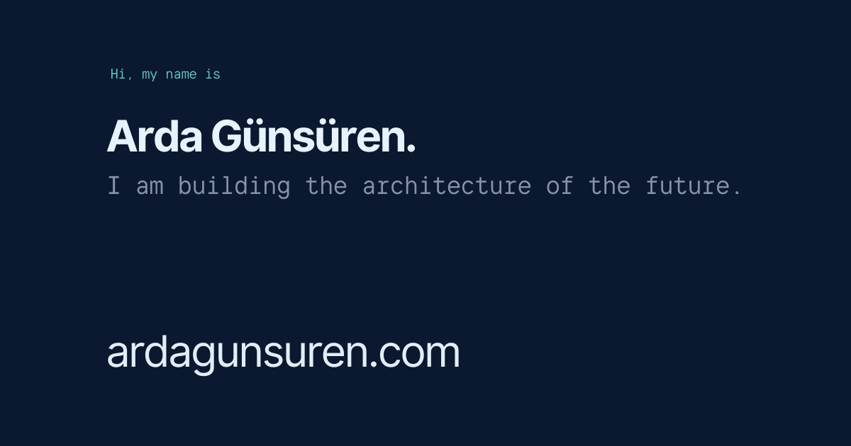 Arda Günsüren | Full Stack Developer | Personal Page